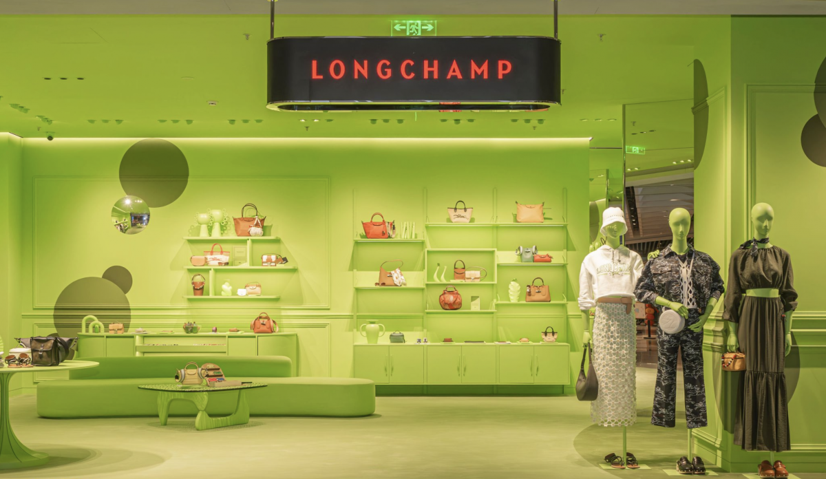 Longchamp Green Pop-Up SpaceLuxury Retail